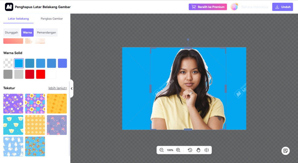 Cara mengubah background foto menjadi biru muda