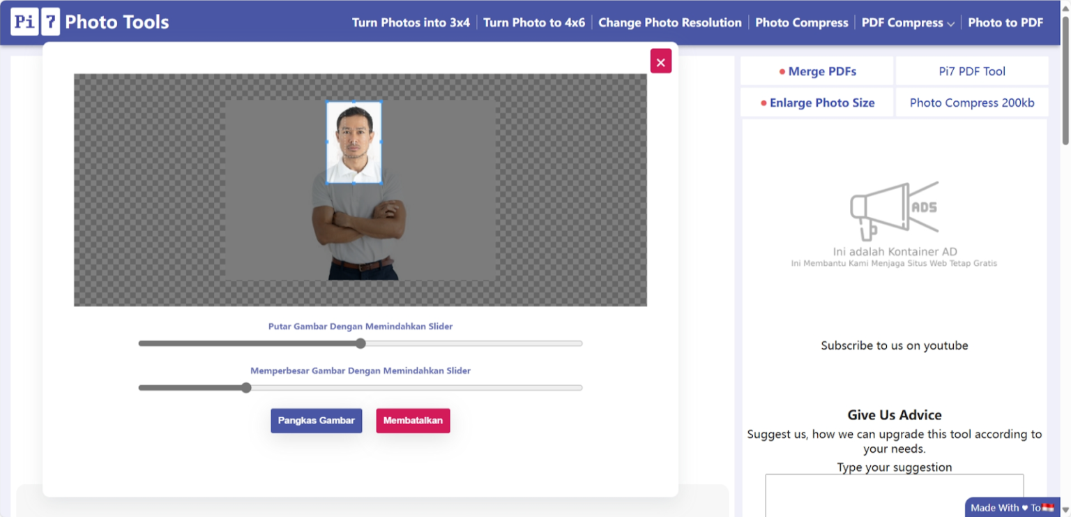 Cara ubah ukuran foto 4x6 online di HP