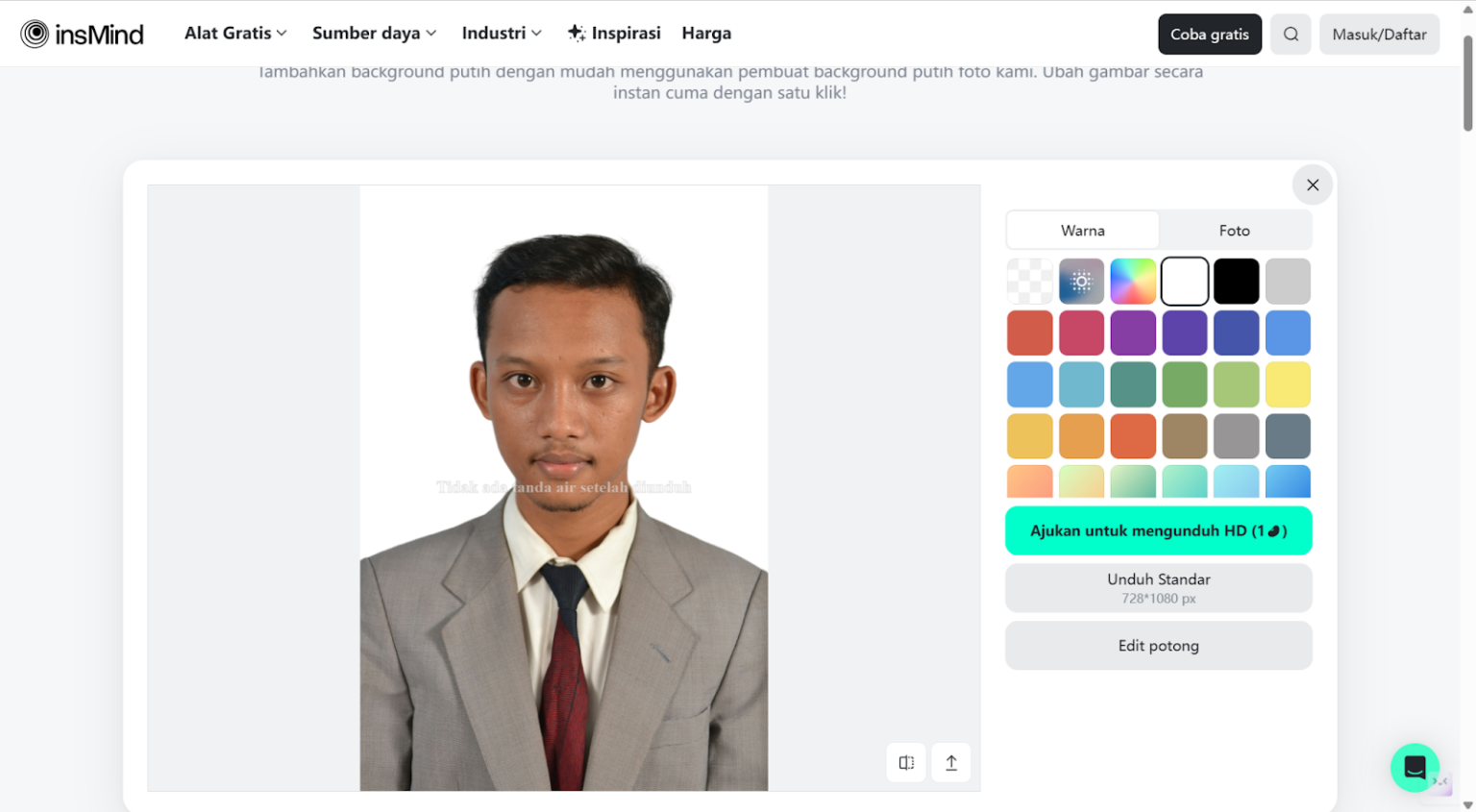 Cara edit foto background putih polos?