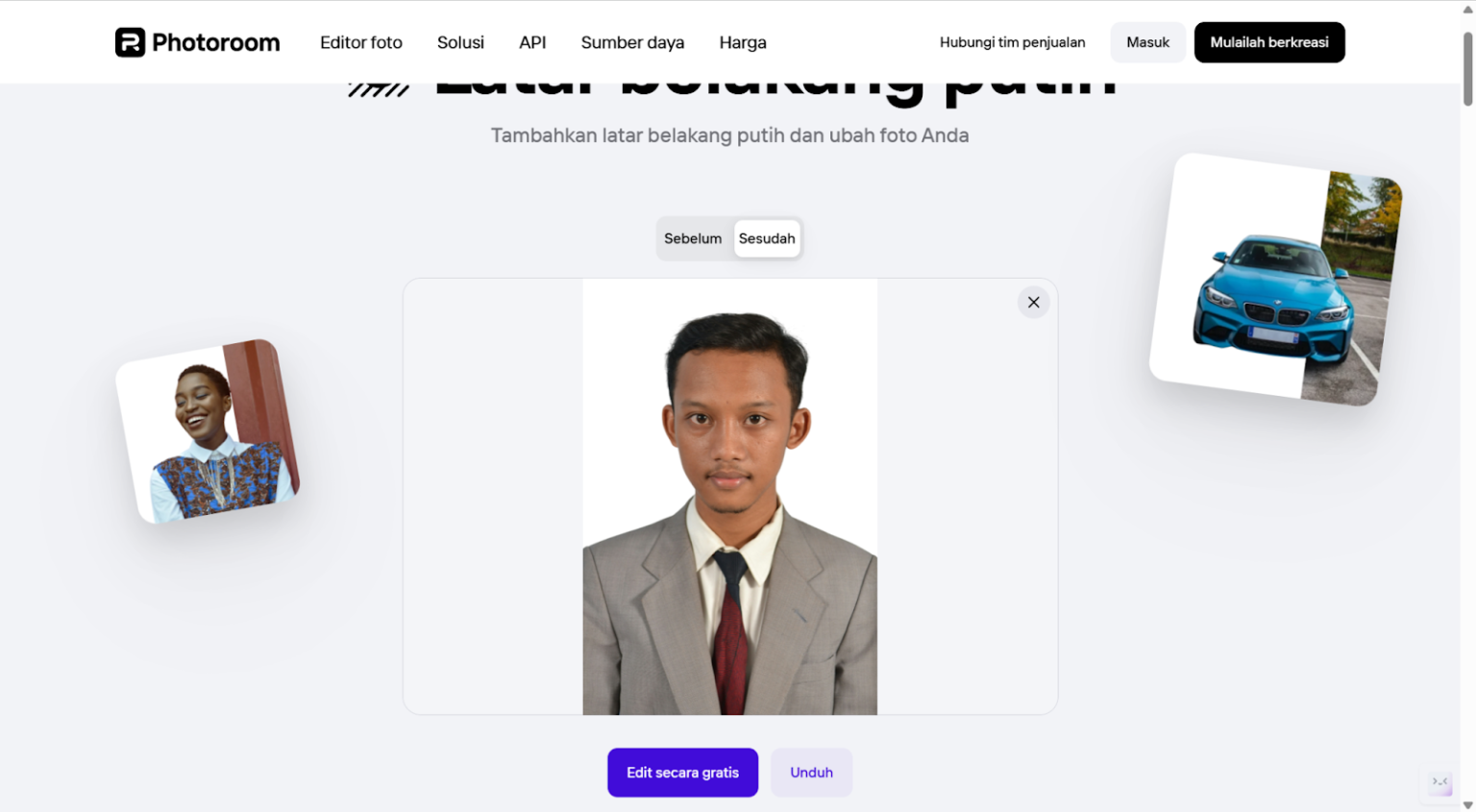 Cara edit foto background putih polos?