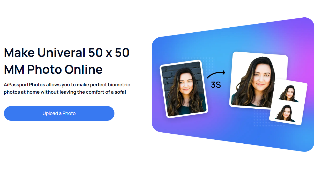 AI Converts Any Picture Into Professional 50 x 50 MM Photo