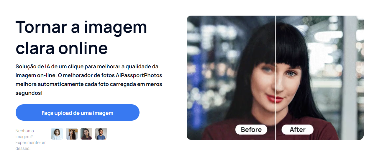 Melhorar qualidade da foto on-line com IA