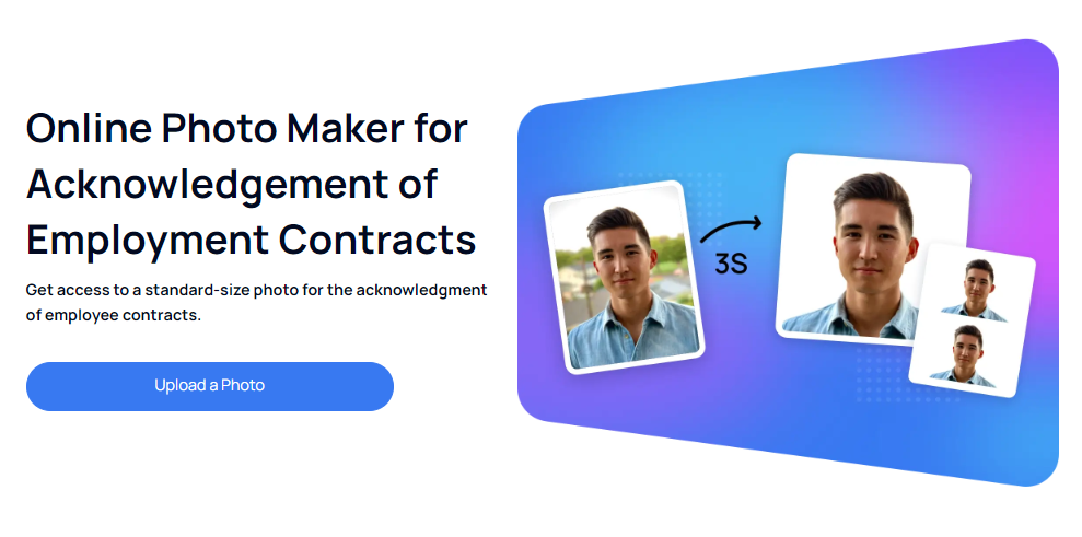 Online Biometric Photo Maker for Acknowledgement of Employment Contracts