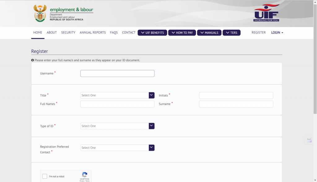 SA UIF Login, Registration & Status Check Online
