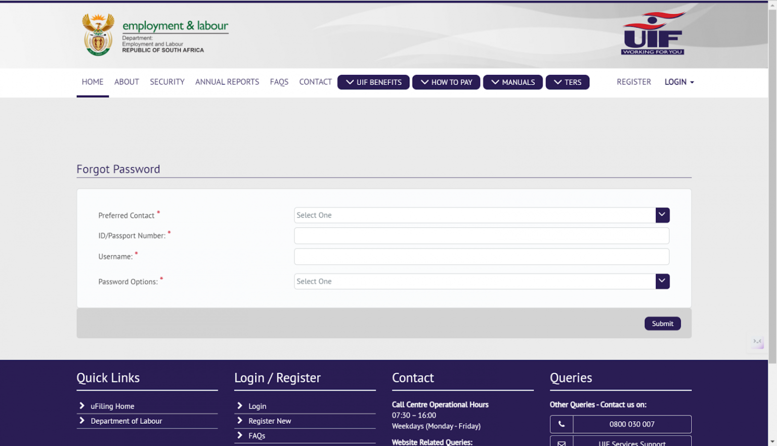 SA UIF Login, Registration & Status Check Online