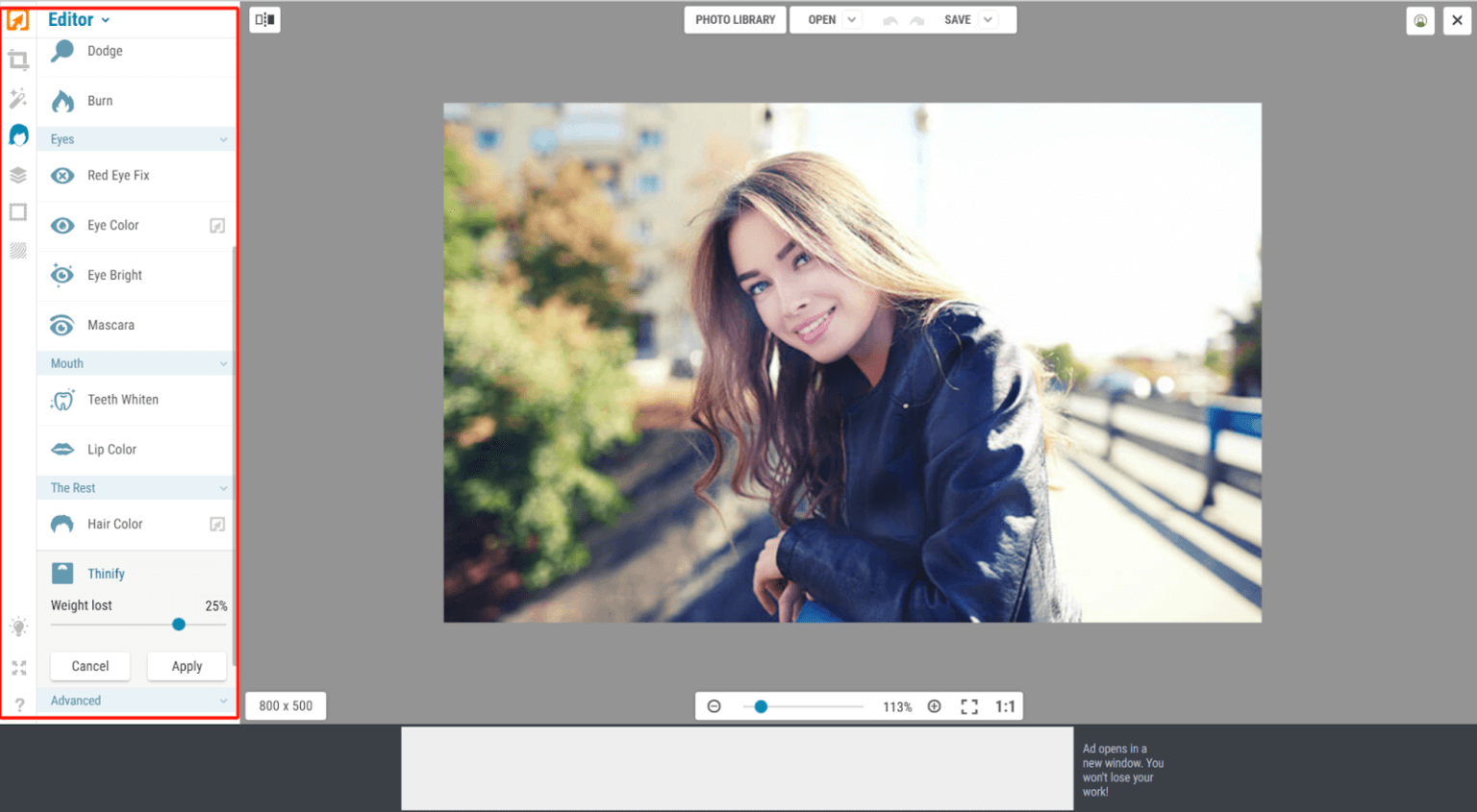 Online Editor & Apps for Face Reshaping