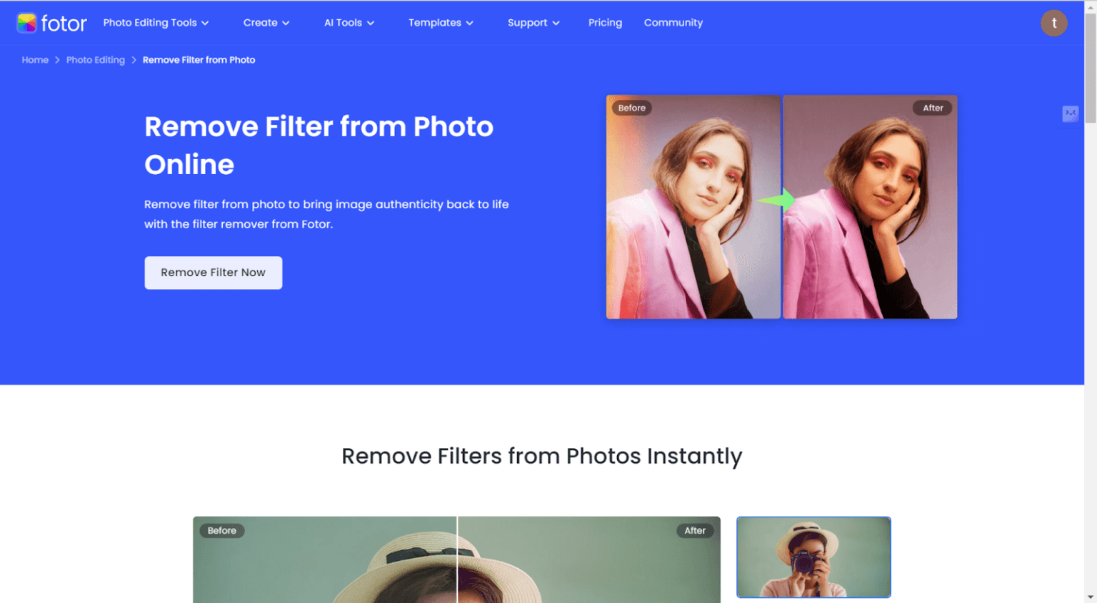 How to Remove Filters From Photos Online