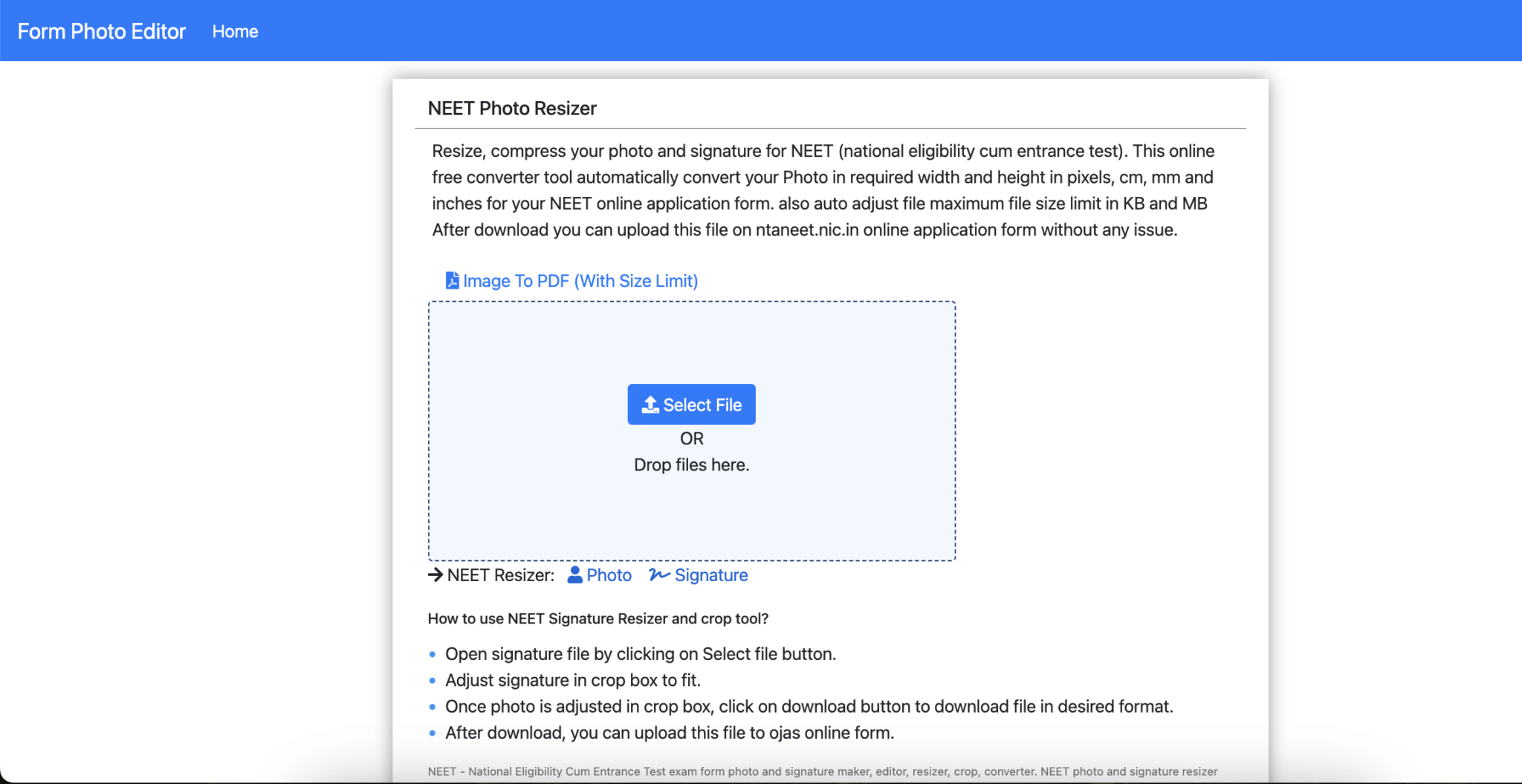 How to Convert Image to Postcard Size for NEET Application