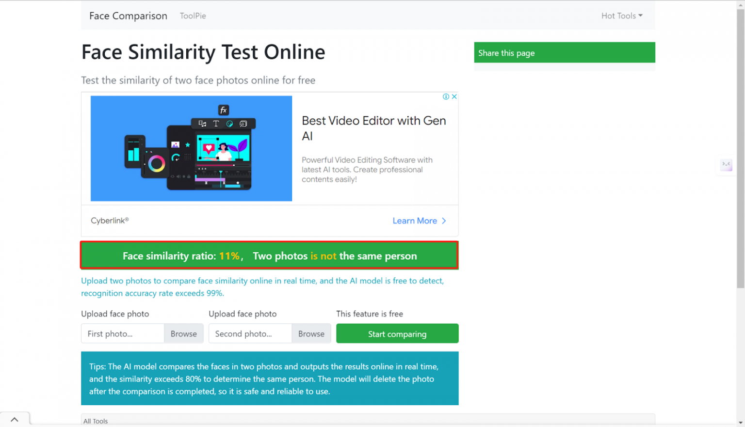 Top 4 Face Similarity Checker to Compare Faces Online