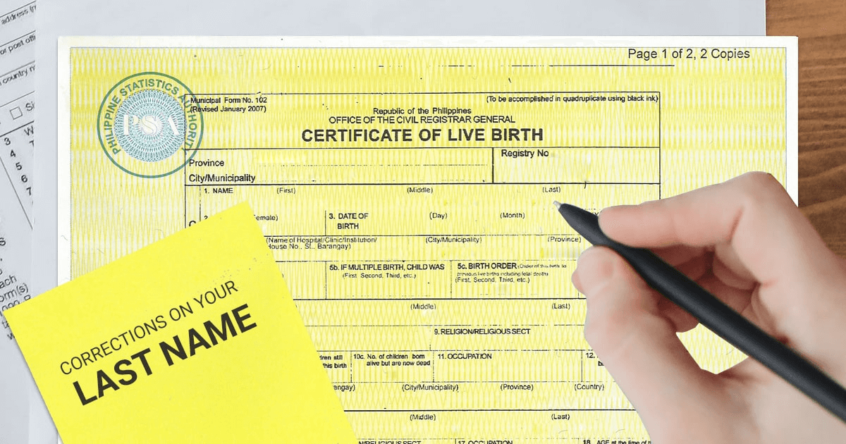 How to Change Surname in Birth Certificate Philippines